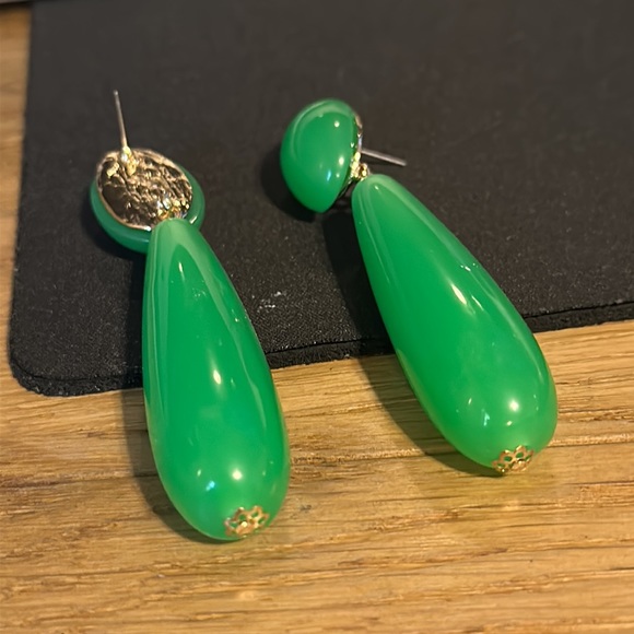 Zara | Jewelry | Green Resin Statement Earrings | Poshmark